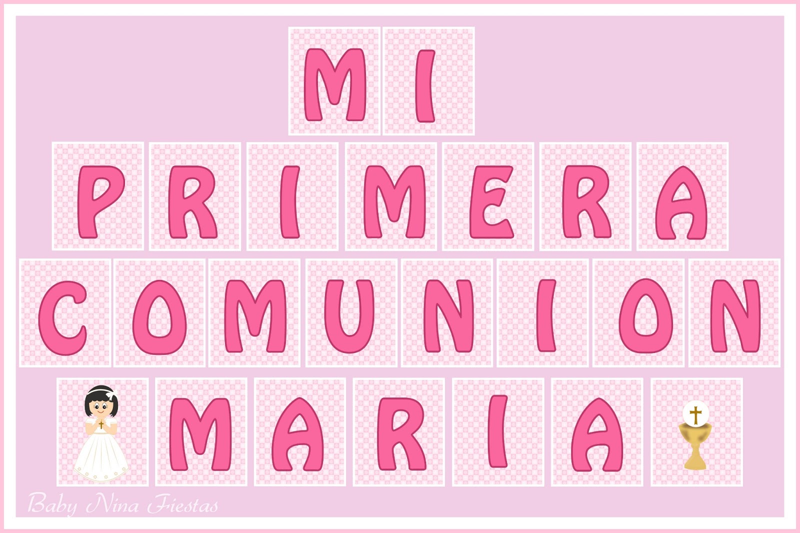 Baby Nina Fiestas: Comuniones (recordatorios, guirnaldas y más detalles)