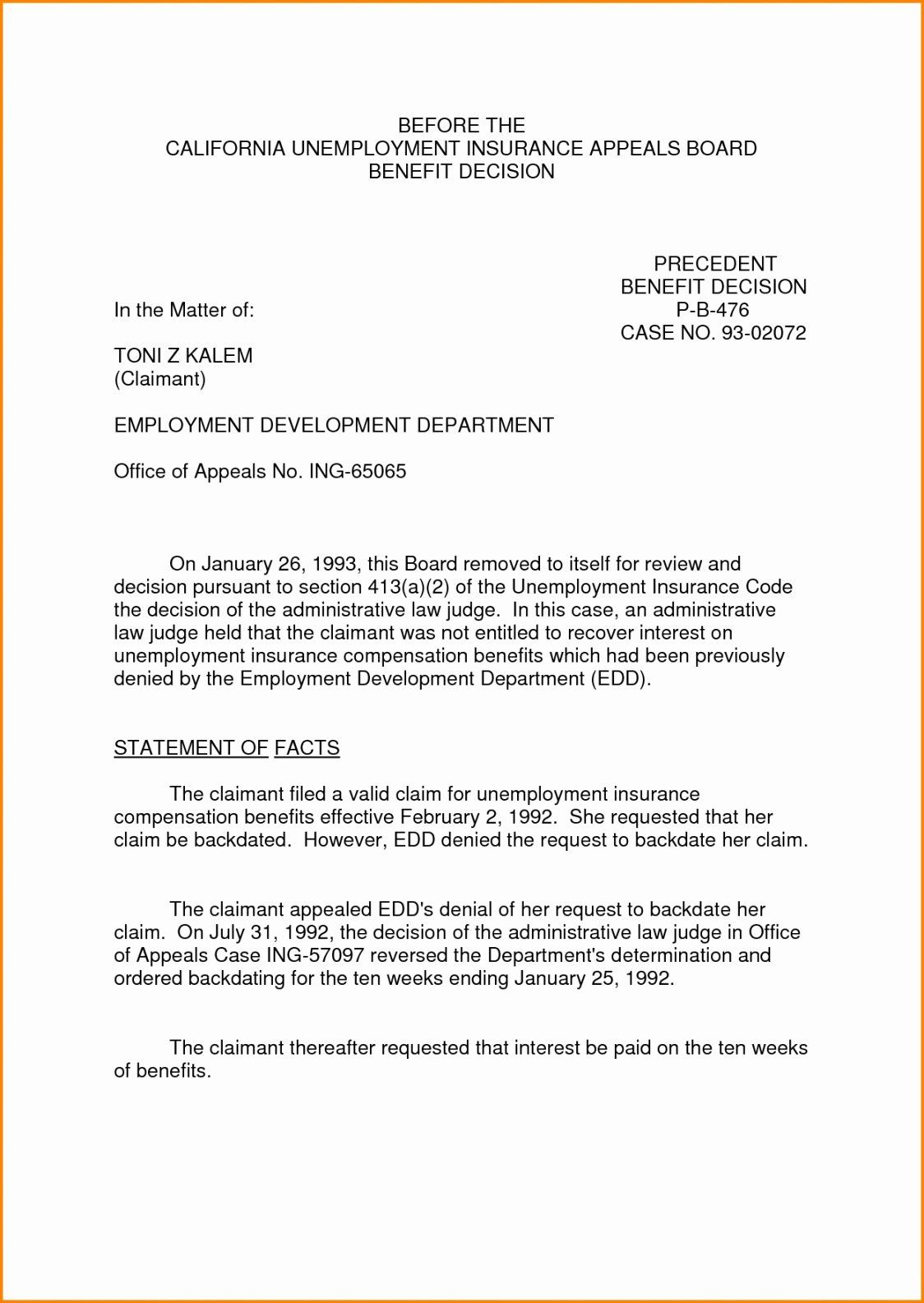 Unemployment Letter Sample - Collage Template