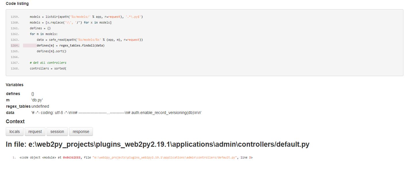 Plugin app BUG on 2.19.1 version with python 3.7 - SOLVED · Issue #2317 · web2py/web2py · GitHub