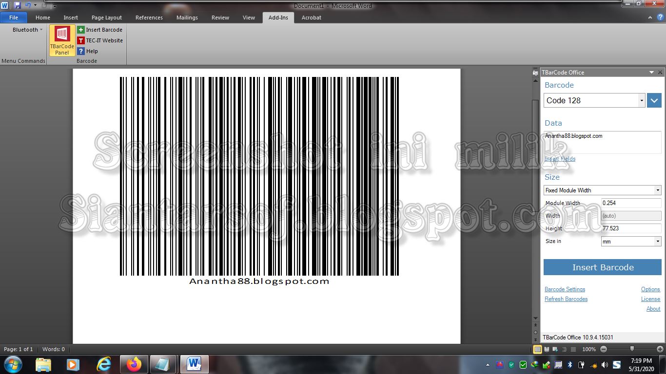 Siantarsof: TEC-IT TBARCODE OFFICE 10.9.4.15031