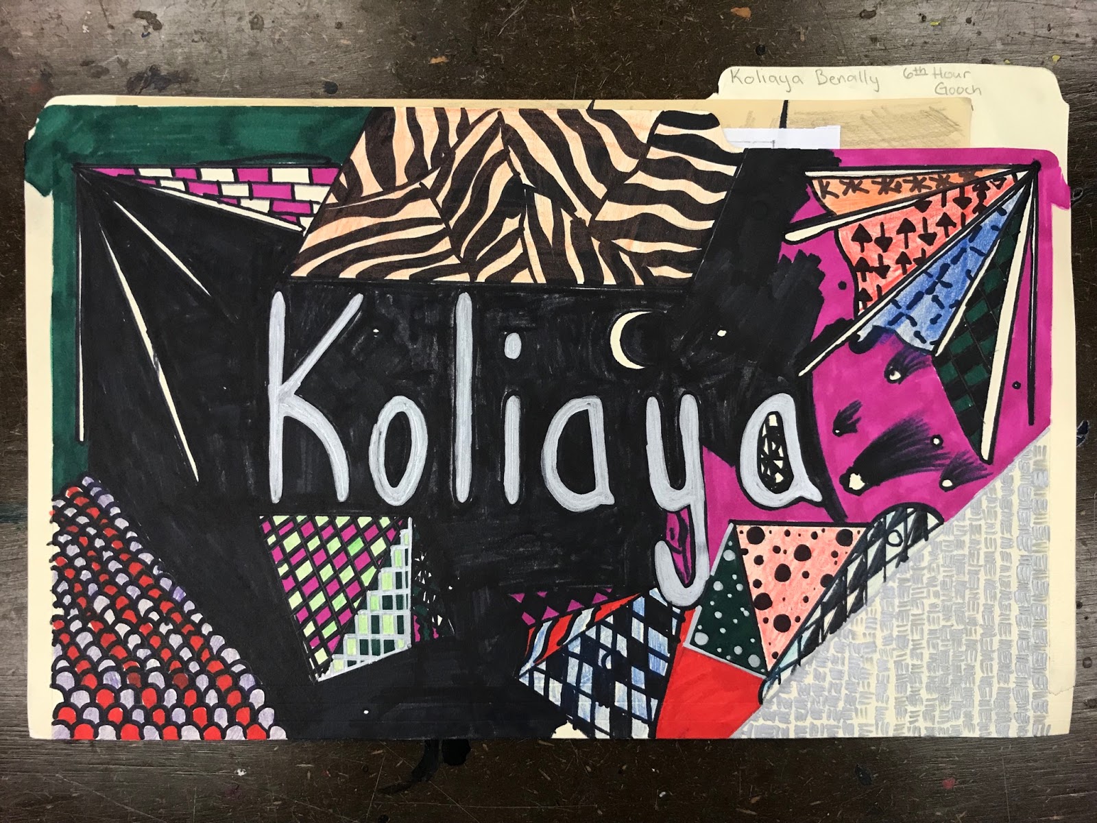 Mini portfolio name design assignment student work