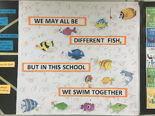 School Librarian in Action: Library Bulletin Board: We Are All Fish!