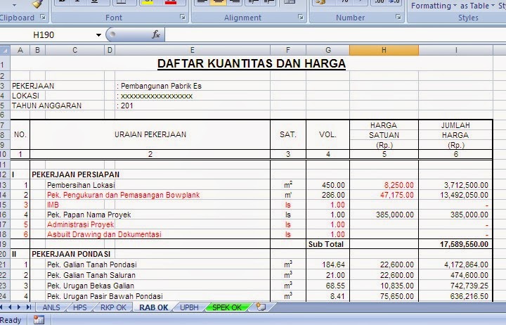 CONTOH RAB DAN GAMBAR PABRIK ES BALOK: CONTOH FILE RAB DAN GAMBAR ...