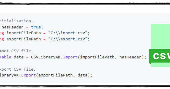 C#.Net Import/Export CSV Library - Asma's Blog
