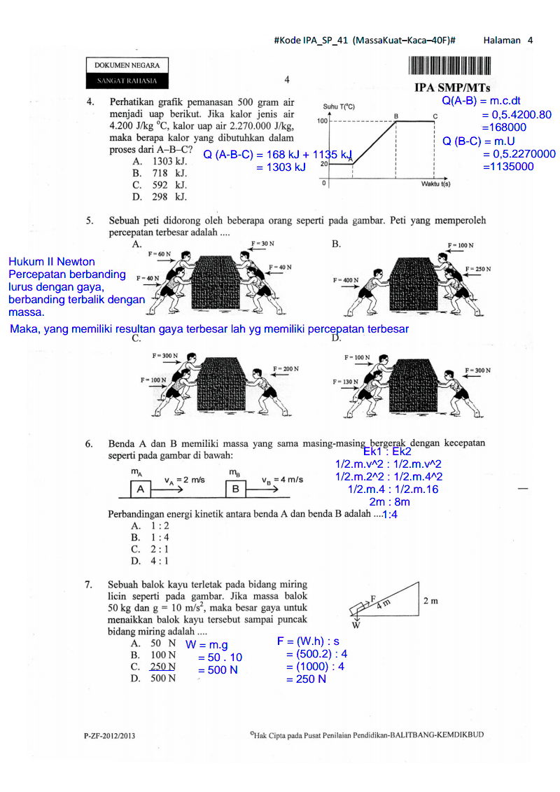 Soal dan Pembahasan UN IPA Paket 41 Kelas 9 SMP TA 2012/2013 | Kumpulan Soal dan Prediksi Ujian ...