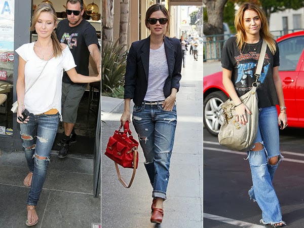Moda Looks 10: Jeans rasgado está de volta ;)