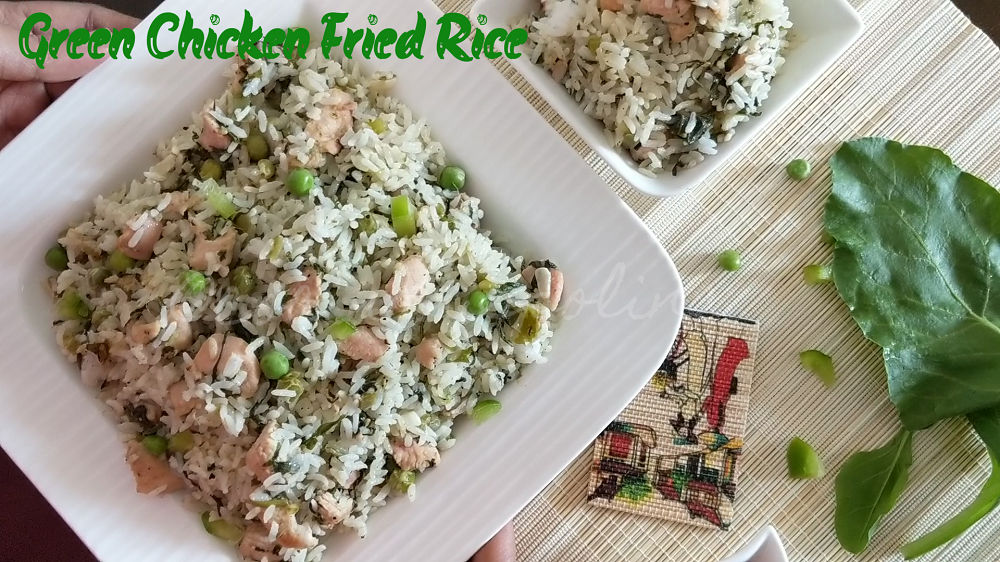 Cocinanispolina: {Recipe}Green Chicken Fried Rice