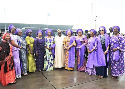 More photos: Zahra Buhari, Remi Tinubu, Alafin of Oyo, at the flag off ...