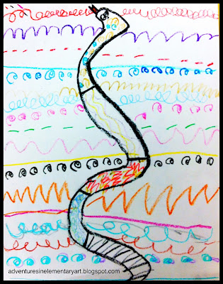 Adventures in Elementary Art!: LINES and Snakes - 1st