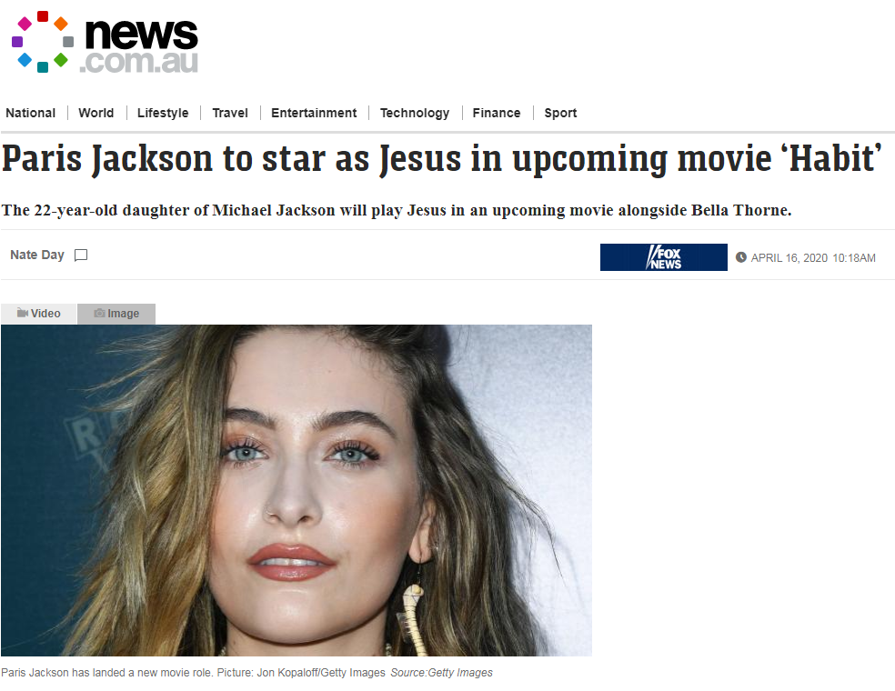 Just Watching the Wheels Go Round: Paris Jackson to Star as Jesus in ...