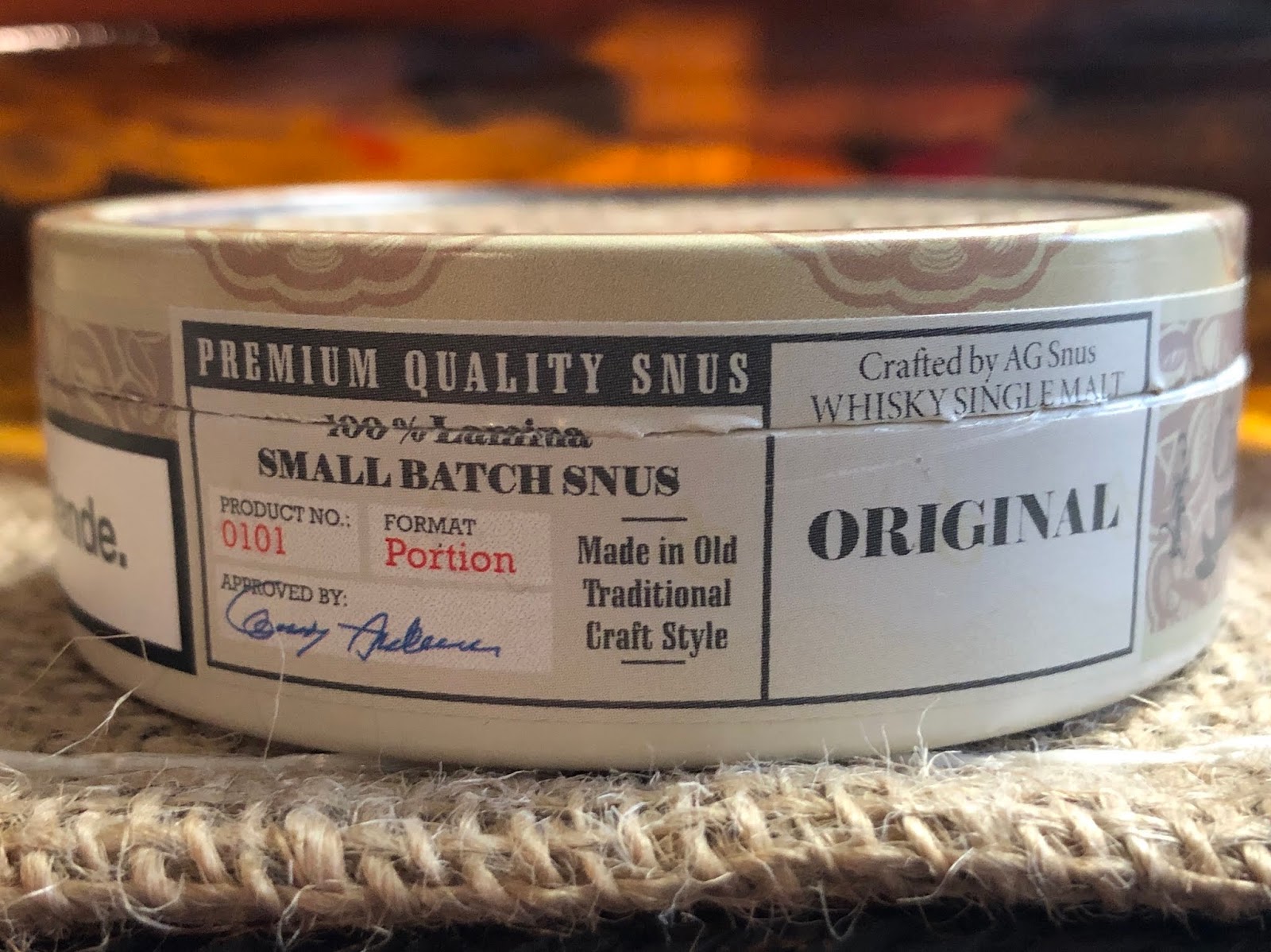Crafted Snus: Whisky (Original Portion) - Old Review. 24 January 2020.