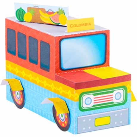 Colombian Chiva Bus Paper Toy | Paperized Crafts