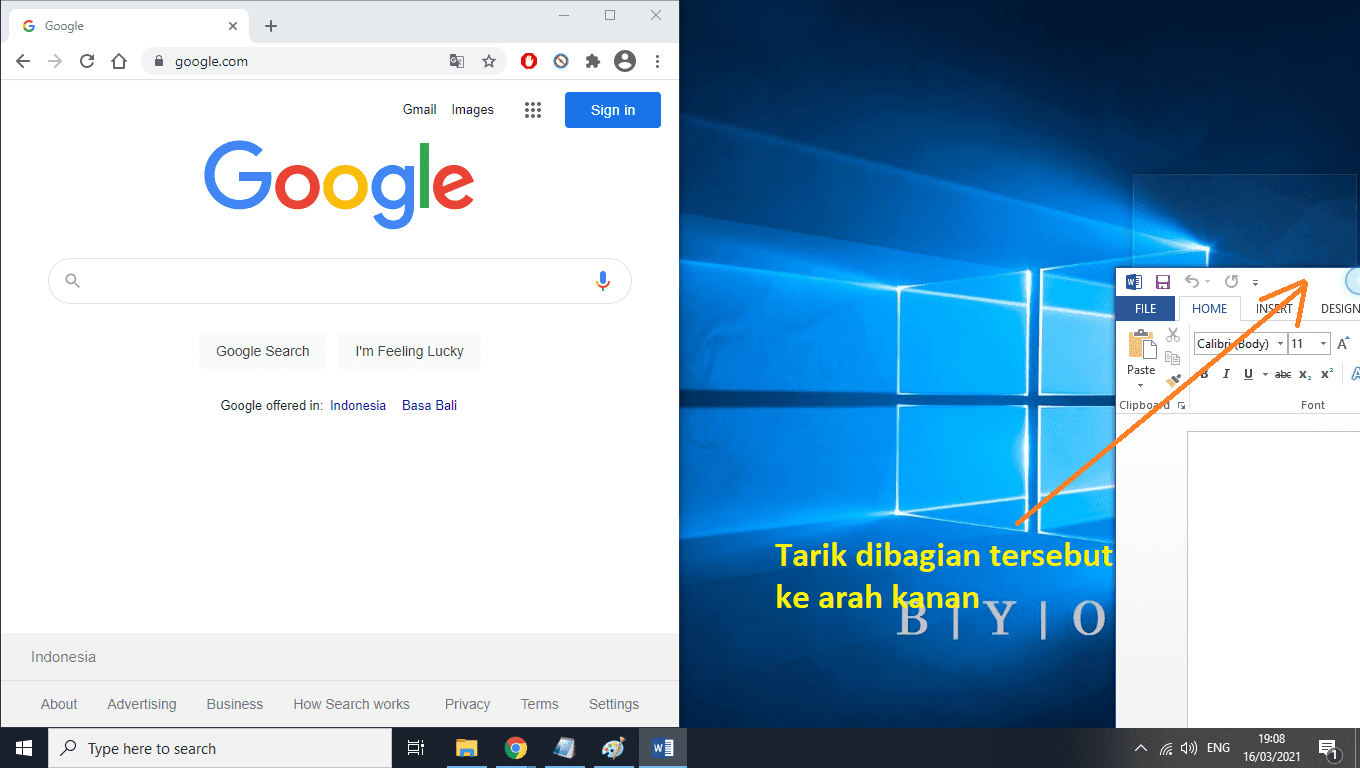 Cara Split Screen Tampilan Layar di Komputer Windows