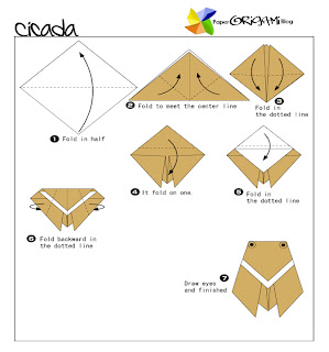 Traditional Origami: Cicada | Paper Origami Guide