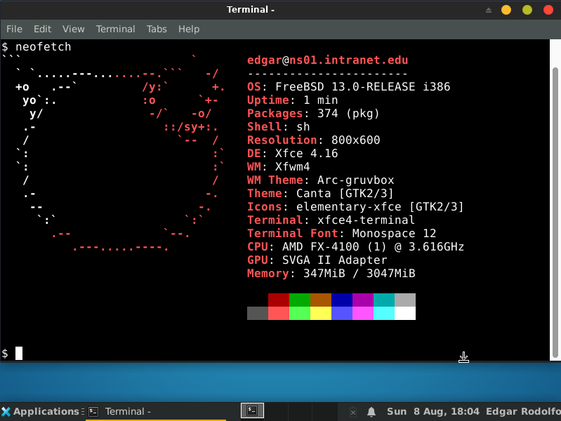 Edgar Rodolfo: FreeBSD 13 y Xfce, entorno de escritorio completo