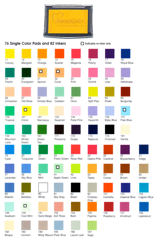 Versacolor Ink Pads Colour Chart at Dennis Aguayo blog