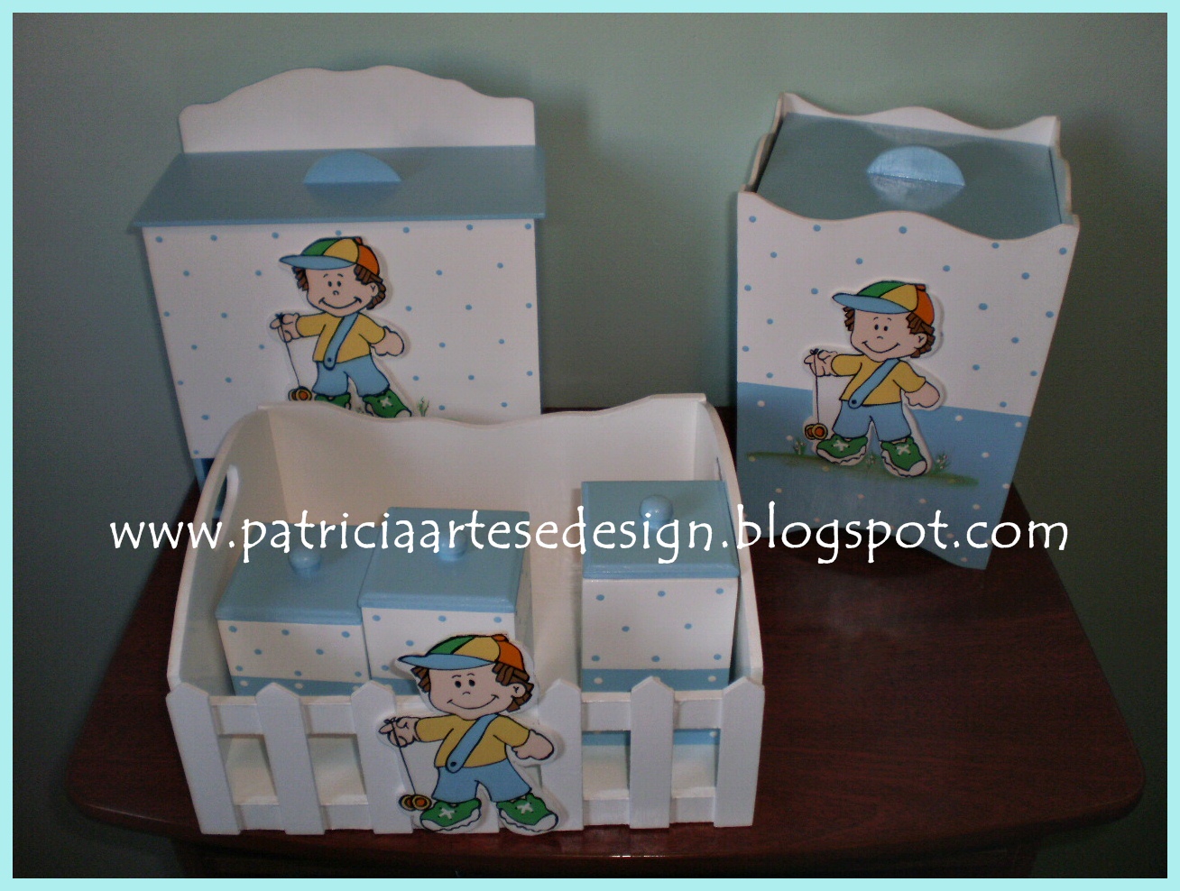 Patricia Artes e Design: Kit bebê menino, kit bebê azul e branco ...