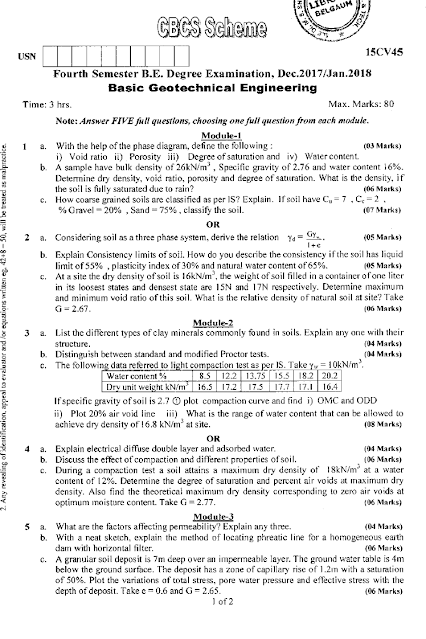 Visvesvaraya Technological University B.E. Civil Engineering (CBCS) Fourth Semester 15CV45 ...