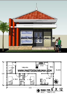 Jual Desain Rumah Type 72 Kode 612A3 - JUAL DAN JASA DESAIN RUMAH