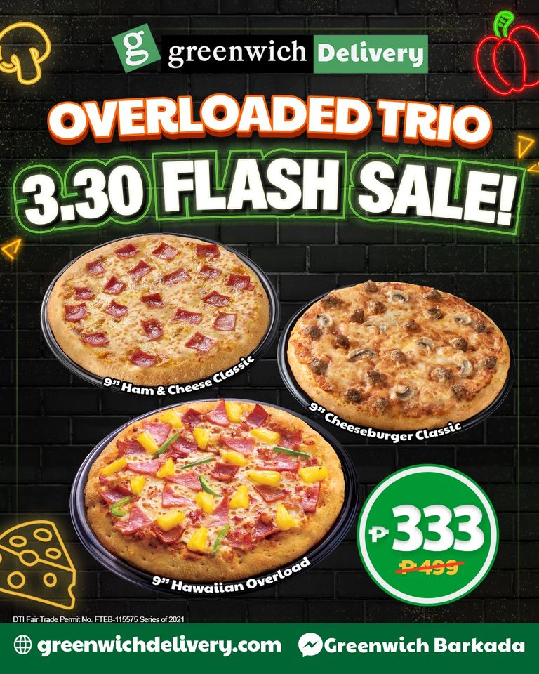 Manila Shopper: Greenwich Delivery Overload Trio One-Day Flash SALE