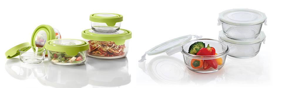 Glass food storage containers
