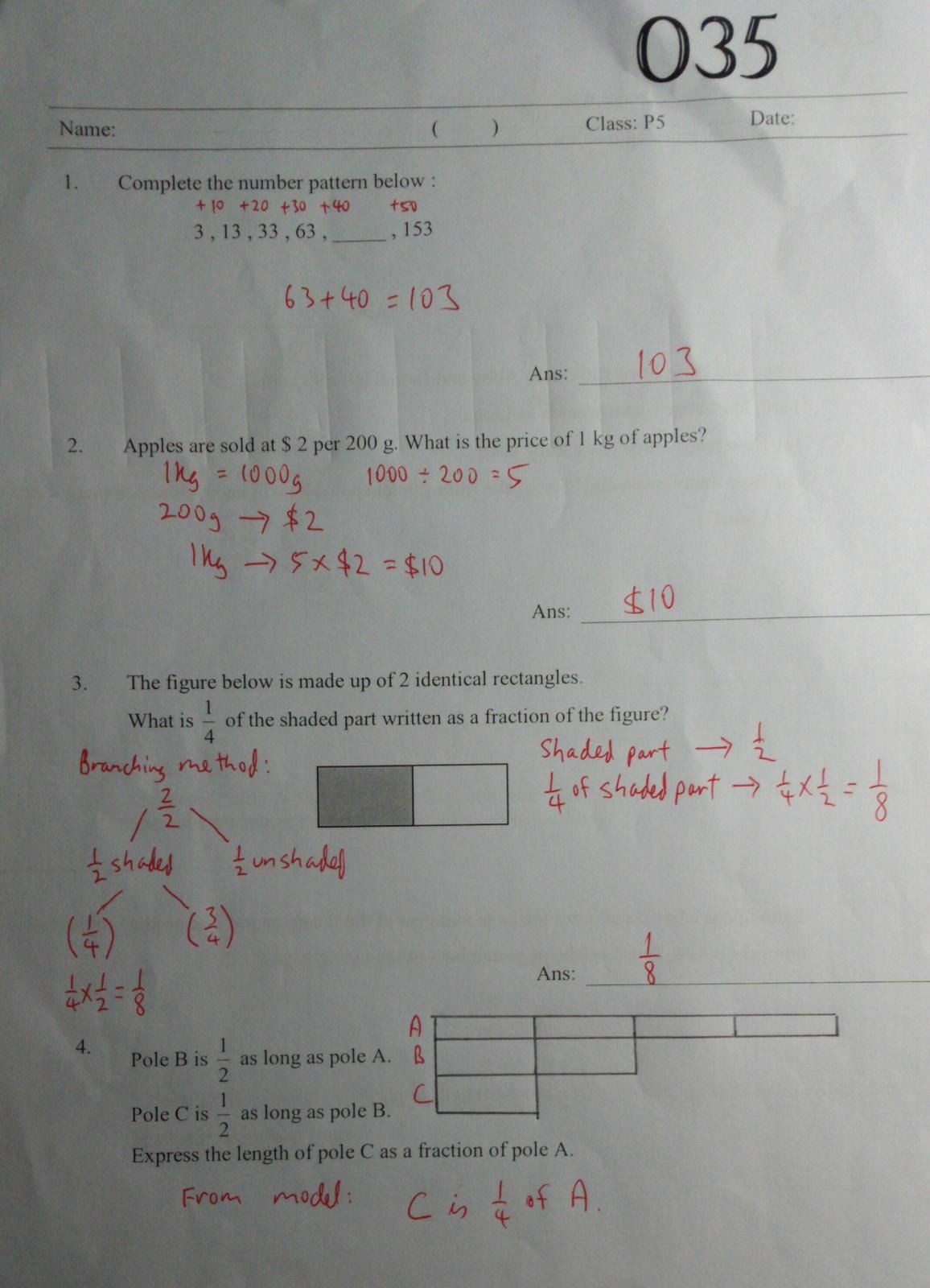 Mr Ng P5 Math: Answers to ws35