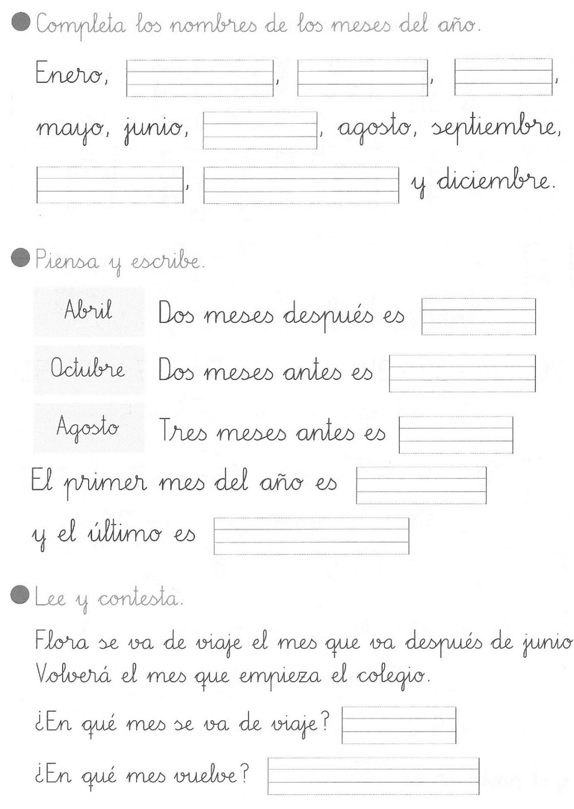 AULA SIEMPRE ABIERTA: LOS MESES DEL AÑO