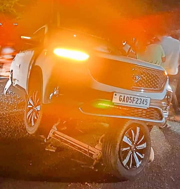 Indian Roadie: MG Hector crash in Goa on 2021-02-21
