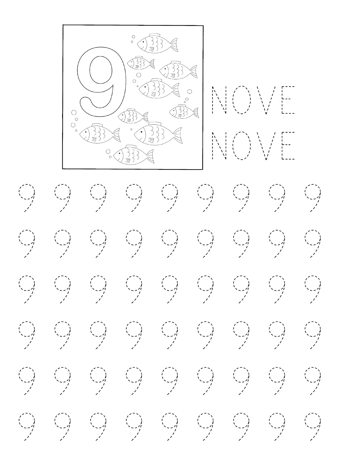 La maestra Linda: Numeri tratteggiati da 1 a 10