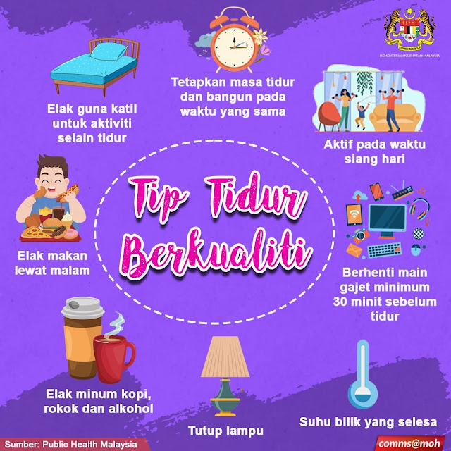 Adakah tidur anda mencukupi? Ini tips tidur yang sihat dan berkualiti.