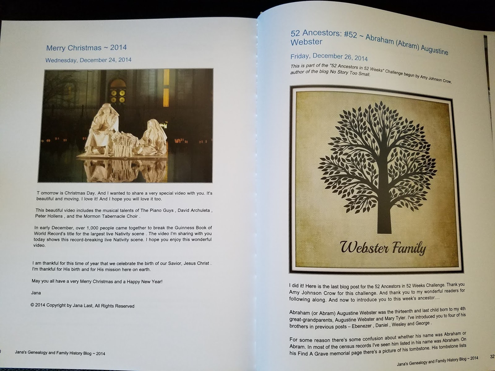Jana's Genealogy and Family History Blog: My 2014 Blog Book