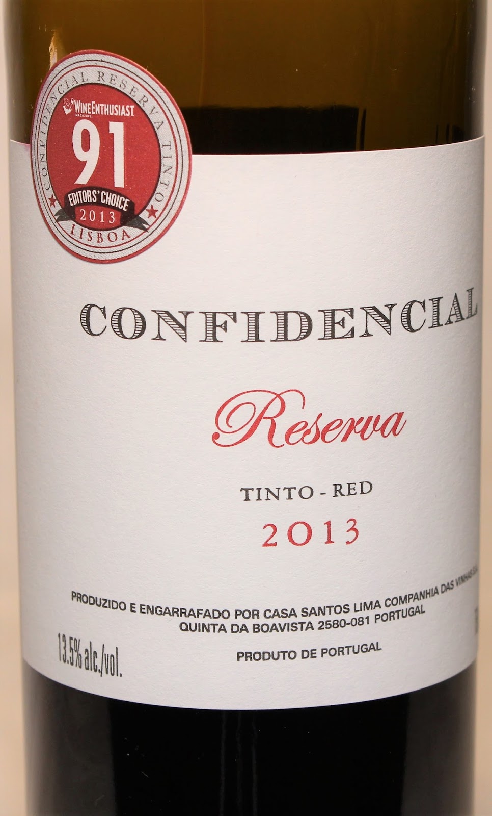 Wine Mizer: CASA SANTOS 2013 CONFIDENCIAL RESERVA TINTO-RED