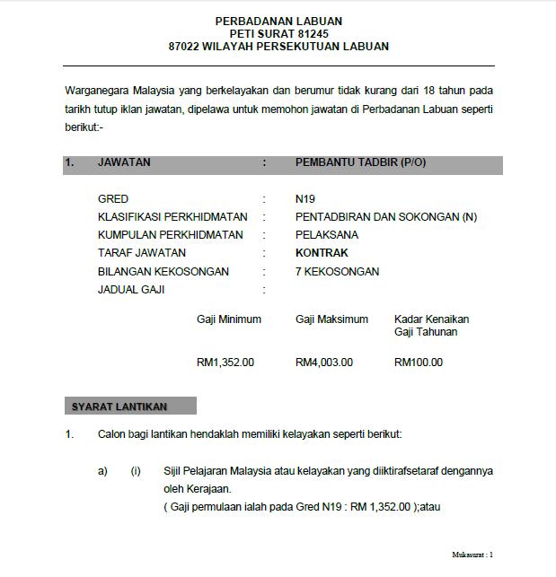 Kerja Kosong Di Labuan