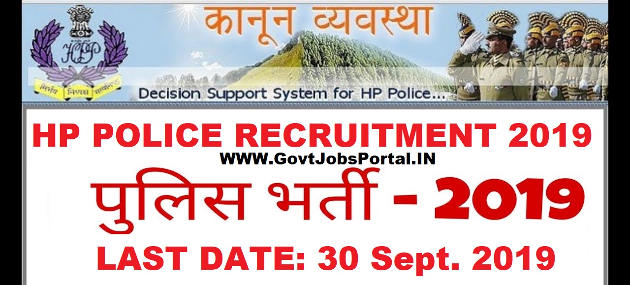 HP Police Constable Recruitment 2019 - Govt Jobs for 92 Constable Posts ...