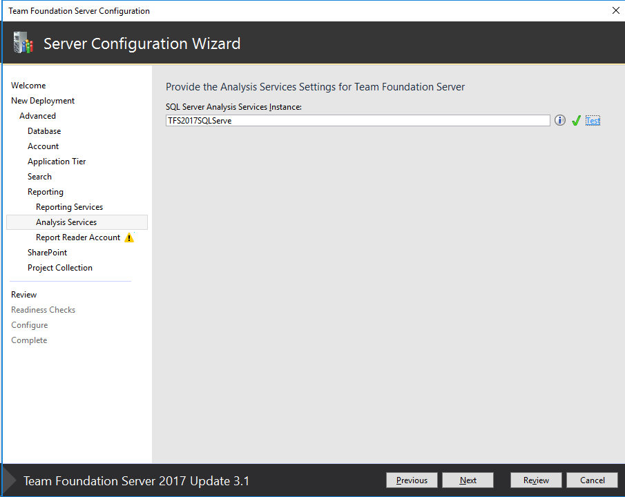 Team Foundation Server 2017 安裝筆記