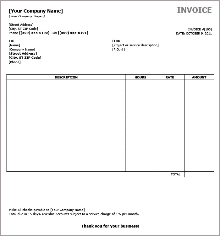 Invoice Template Pdf Editable - Invoice Template