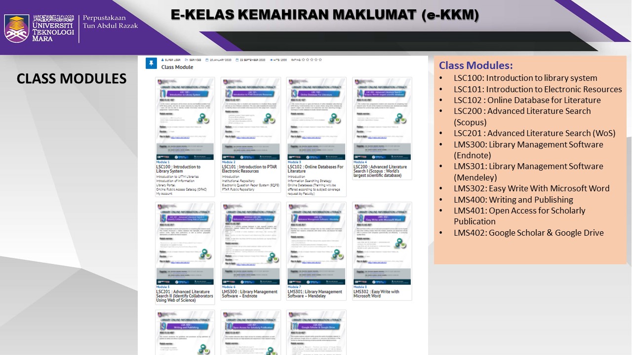 Online Information Literacy Class (eKKM) - Perpustakaan UiTM