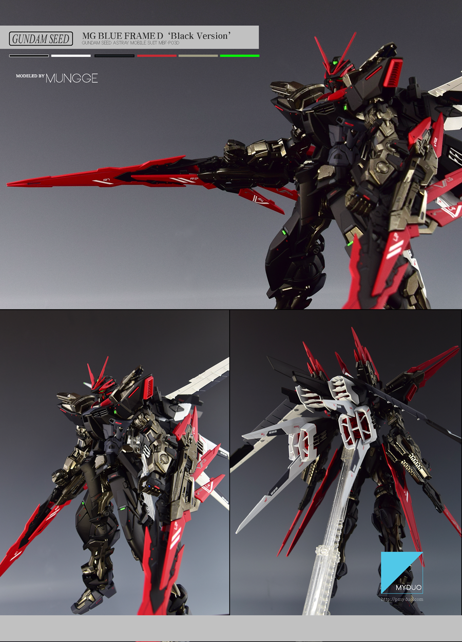 GUNDAM GUY: MG 1/100 Astray Blue Frame D [Black Ver.] - Customized Build