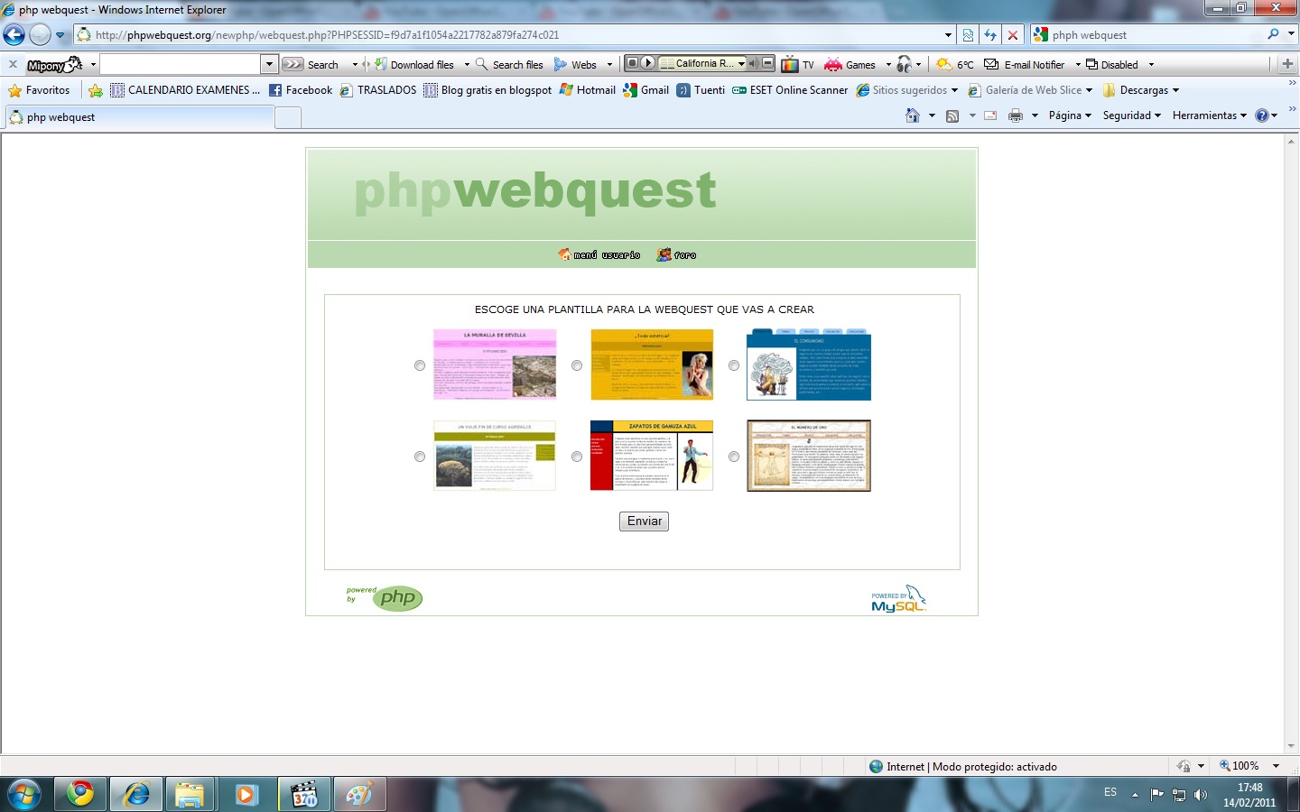 Aprende a ser un Profesor TIC: WEBQUEST en PHP WEBQUEST