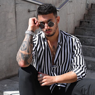 12 evergreen vertical striped outfit for men - LIFESTYLENUTS