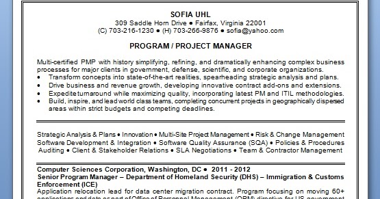 Project Manager Curriculum Vitae Format For Students in Word Free Download