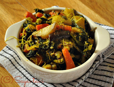 Bagan Charchari with Japanese greens and Wasabi paste(Dry side dish ...