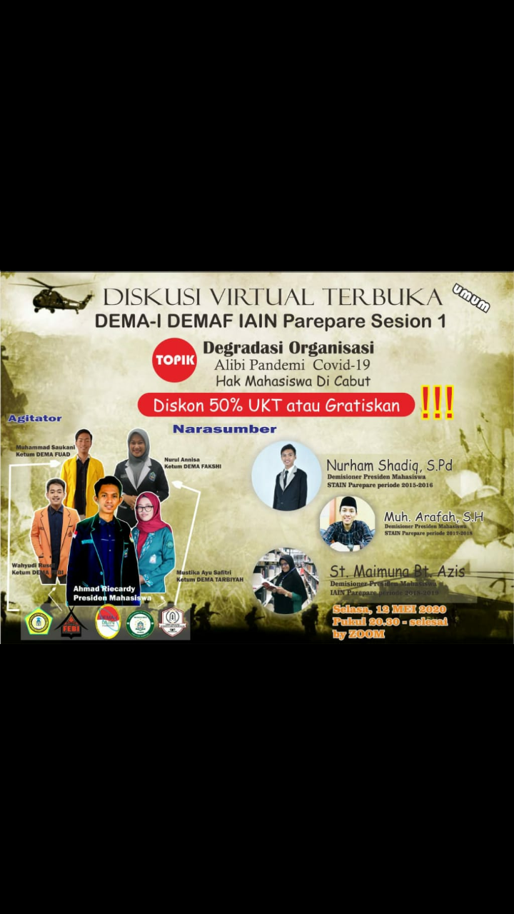 Diskusi Virtual Terbuka Oleh DEMA-I dan DEMA-F Sesion 1 | LPM REDLINE