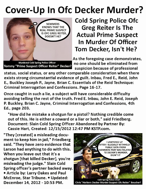Lion News: Cover-Up In Officer Tom Decker Murder? Disloyal Partner Greg ...