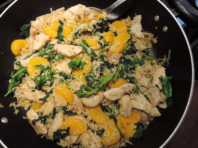 The Briny Lemon: Chicken and Rapini Skillet with Mandarin Orange Sauce