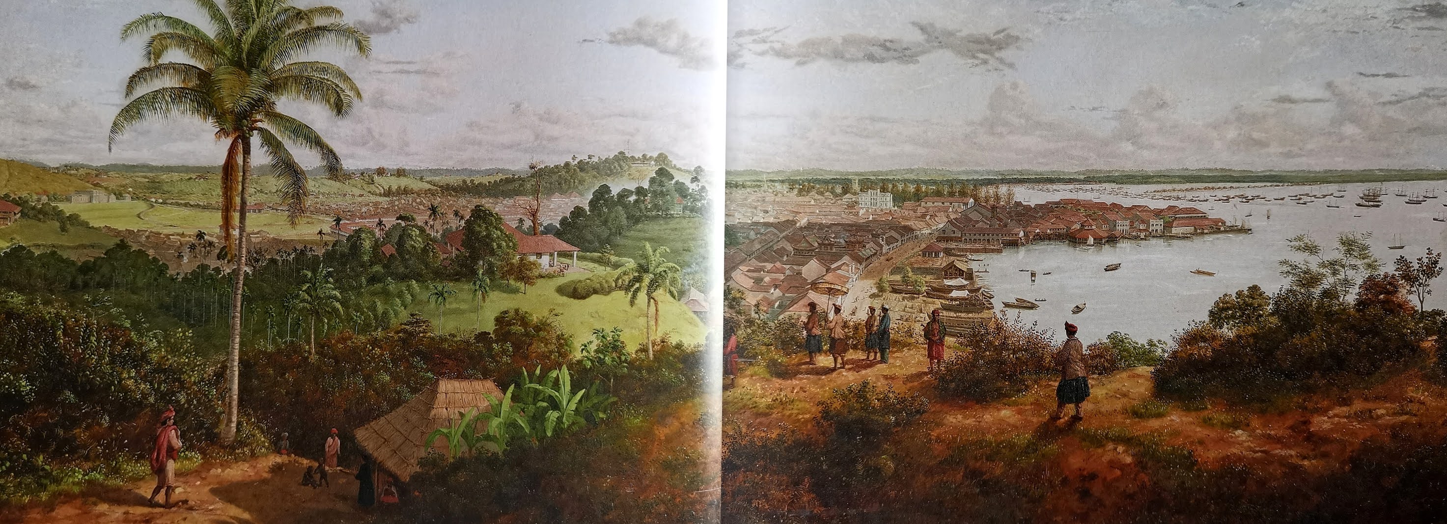 Singapore in the 1850s as seen from Mount Wallich by Percy Carpenter ...