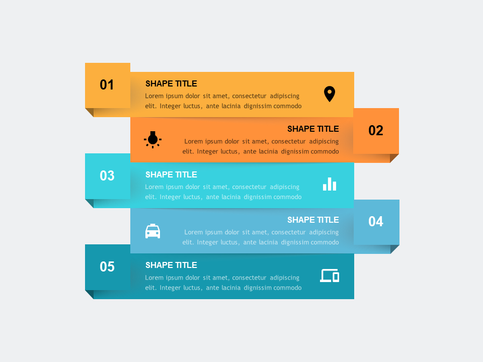 Folded String List PowerPoint Templates - PowerPoint Free