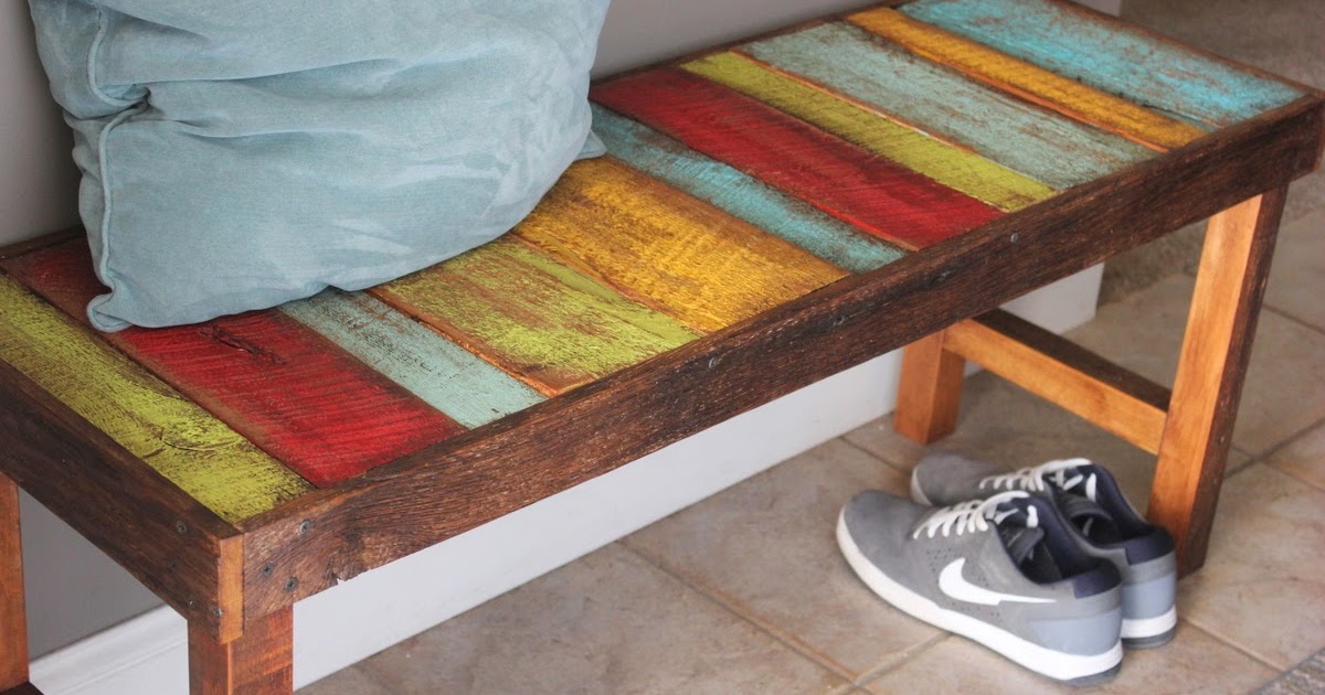 Beyond The Picket Fence: Colorful, Rustic Bench