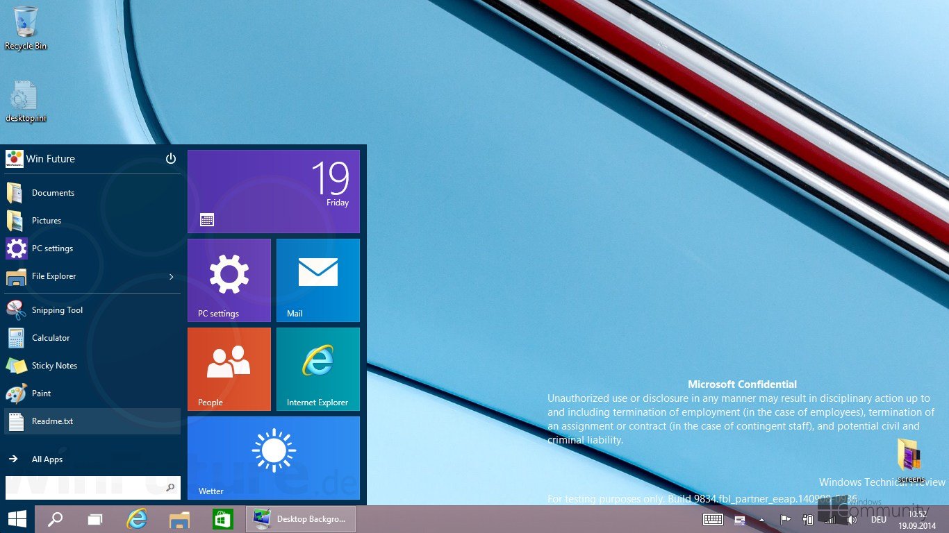 Windows 9 start menu will feature colors that matches with the theme of ...