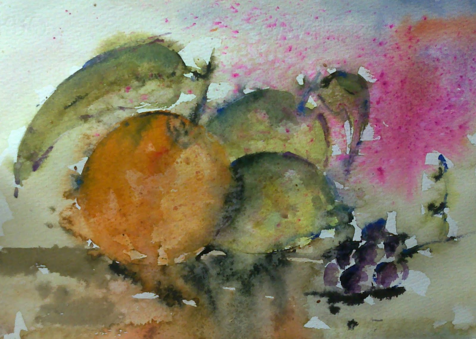 Jose Maria acuarelas: bodegon de frutas